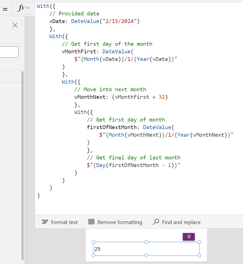 Power Fx: Calculate | Calculate Days in a Month | console.log('Charles');