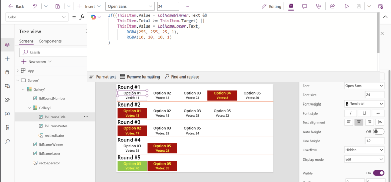 Power Apps: Canvas App | Ranked Choice Voting (RCV) | console.log ...