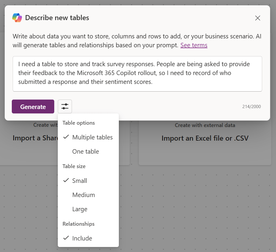 Microsoft Dataverse: Table Designs w/ Copilot | console.log('Charles');