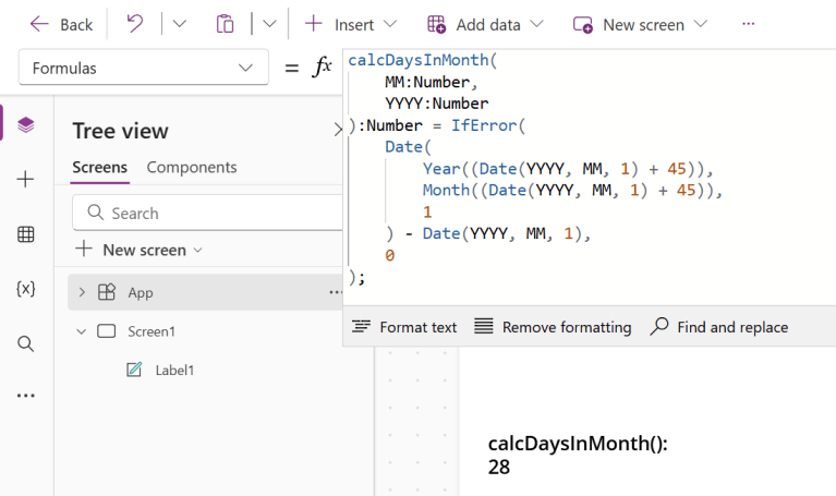 Power Apps: User Defined Functions (UDF) | Calculate Days in Month ...